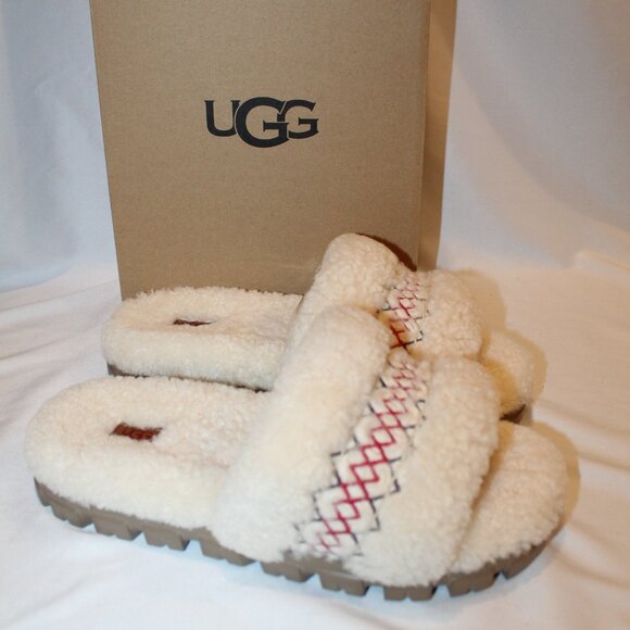 UGG | Shoes | Nib Ugg Womens Shearling Cozetta Natural Braid Slipper ...